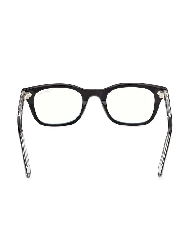 TOM FORD 50mm Blue Block Square Eyeglasses