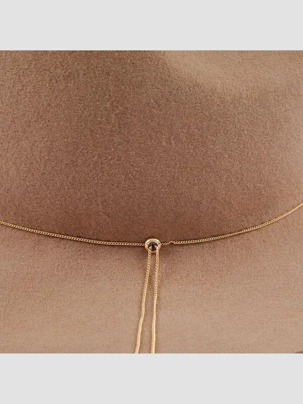 Eugenia Kim Sandy Felt Chain Fedora - Camel
