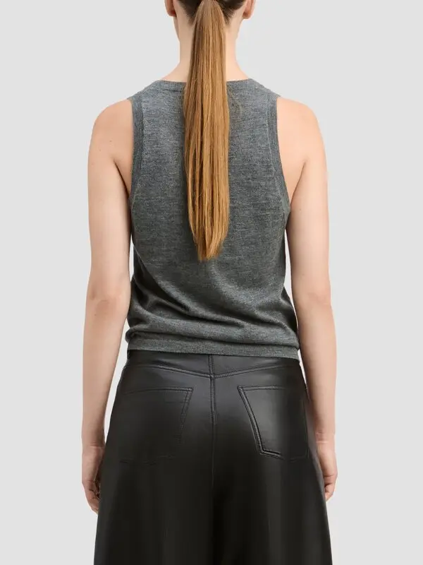 Derek Lam 10 Crosby Grayson Mercerized Wool-cashmere Knit Tank
