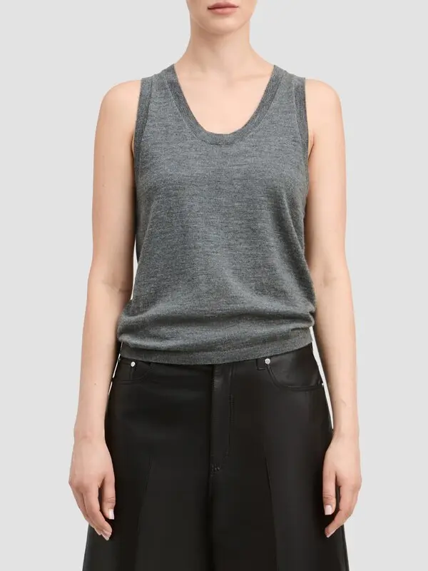 Derek Lam 10 Crosby Grayson Mercerized Wool-cashmere Knit Tank