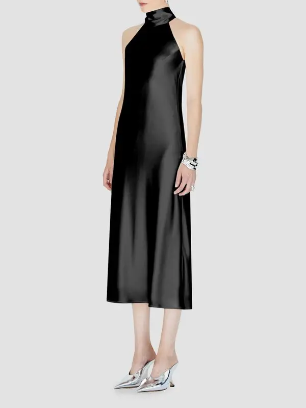 Galvan Sienna Satin Halter Midi-dress