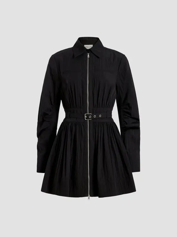 Derek Lam 10 Crosby Ethan Crinkle Cotton-nylon Mini Dress - Black
