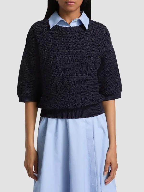 Derek Lam 10 Crosby Madison Cotton Elbow-sleeve Sweater