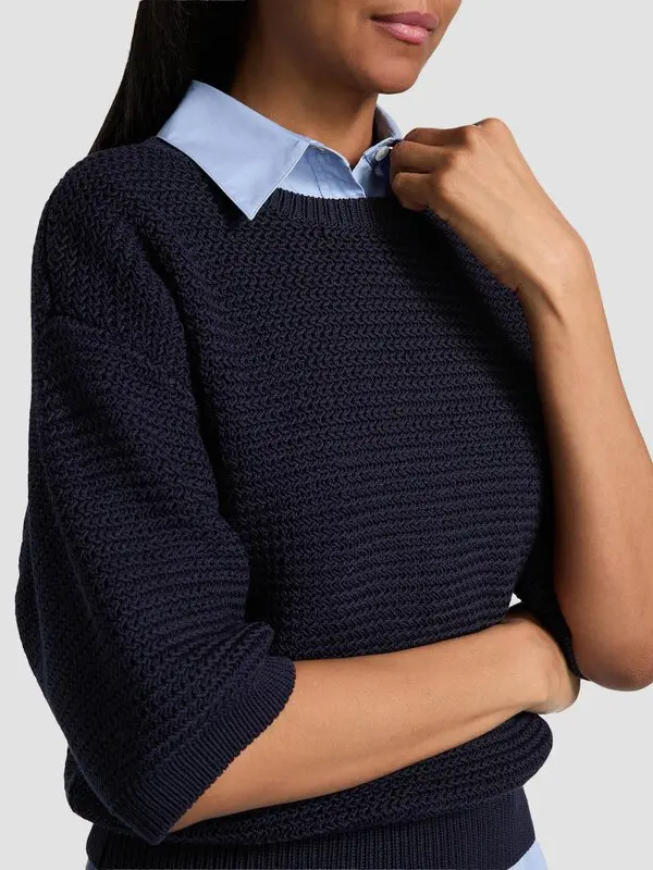 Derek Lam 10 Crosby Madison Cotton Elbow-sleeve Sweater
