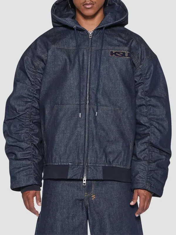 Ksubi Slouch Logo Cotton Oversized Bomber Jacket