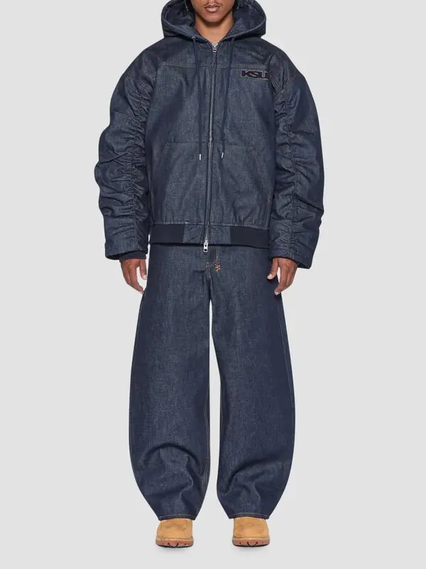 Ksubi Slouch Logo Cotton Oversized Bomber Jacket