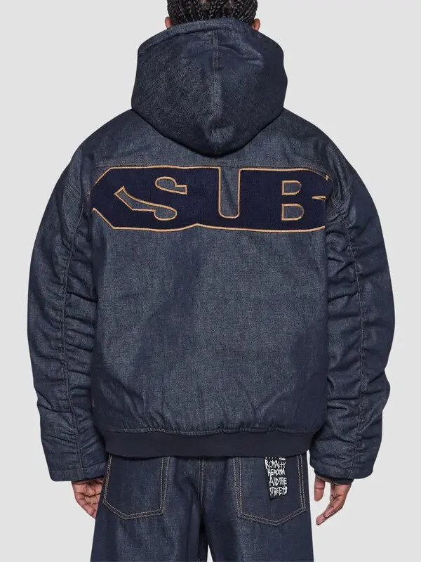 Ksubi Slouch Logo Cotton Oversized Bomber Jacket