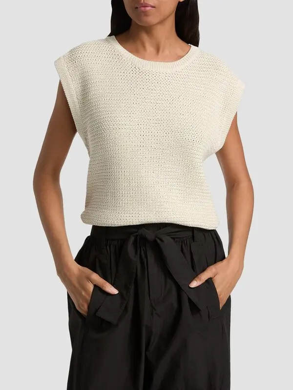 Derek Lam 10 Crosby Vivienne Knit Cotton Sleeveless Top
