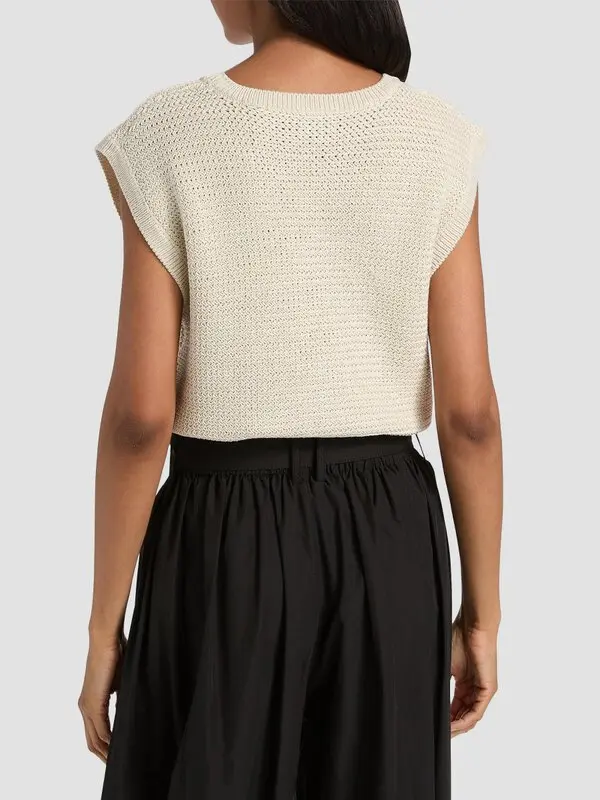 Derek Lam 10 Crosby Vivienne Knit Cotton Sleeveless Top