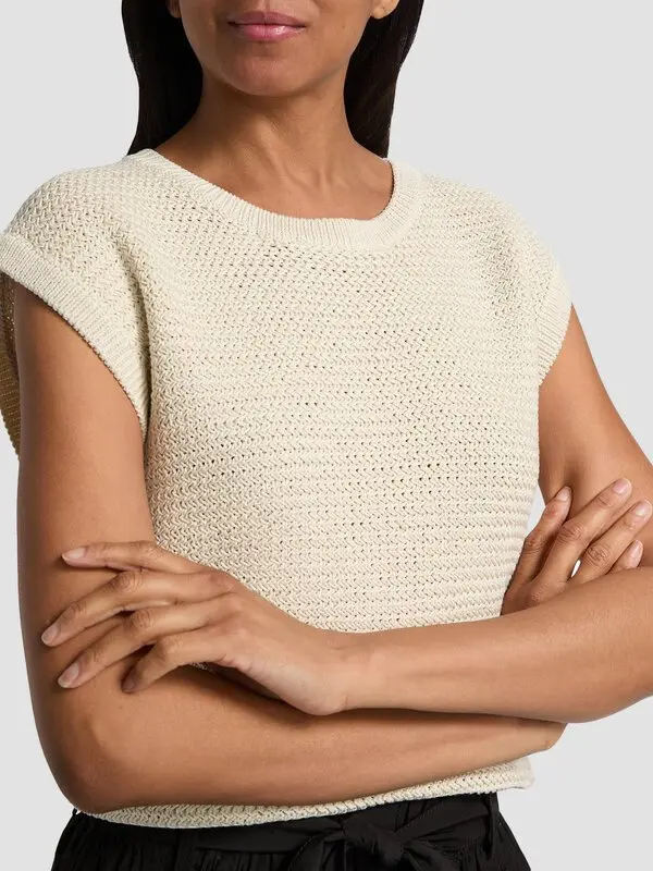 Derek Lam 10 Crosby Vivienne Knit Cotton Sleeveless Top