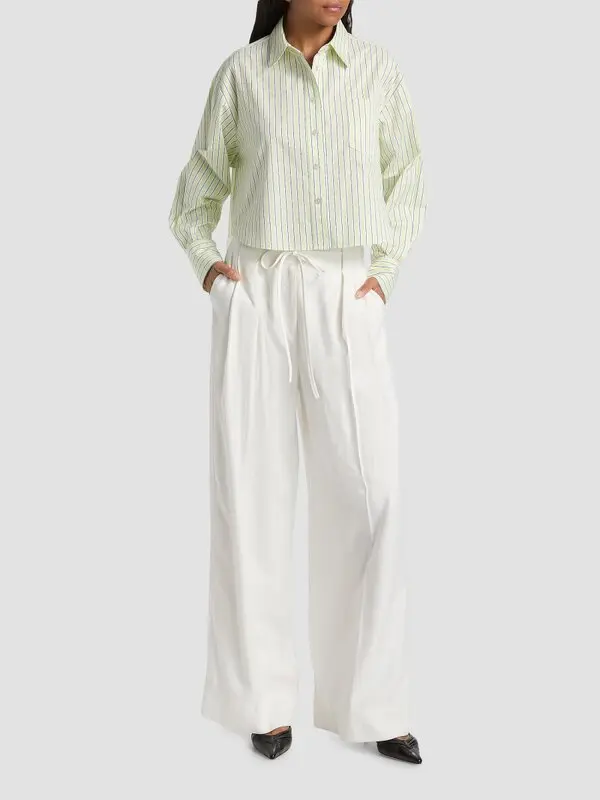 Derek Lam 10 Crosby Archer Twill Wide-leg Self-belt Pants