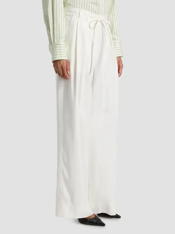 Derek Lam 10 Crosby Archer Twill Wide-leg Self-belt Pants