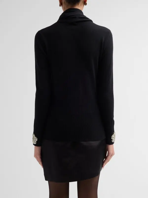 Chiara Boni La Petite Robe Reum Scarf Turtleneck Sweater - Black