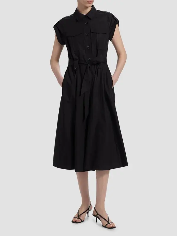 Derek Lam 10 Crosby Kayla Belted Cotton Midi-dress - Black