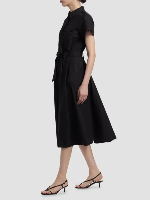 Derek Lam 10 Crosby Kayla Belted Cotton Midi-dress - Black