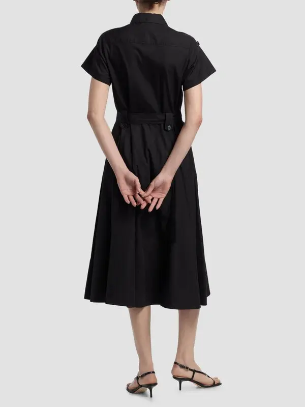 Derek Lam 10 Crosby Kayla Belted Cotton Midi-dress - Black