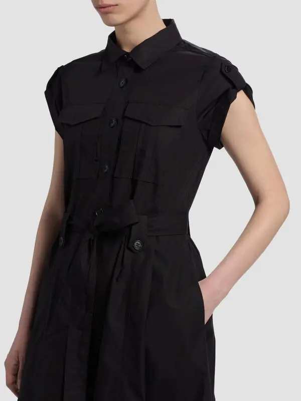 Derek Lam 10 Crosby Kayla Belted Cotton Midi-dress - Black