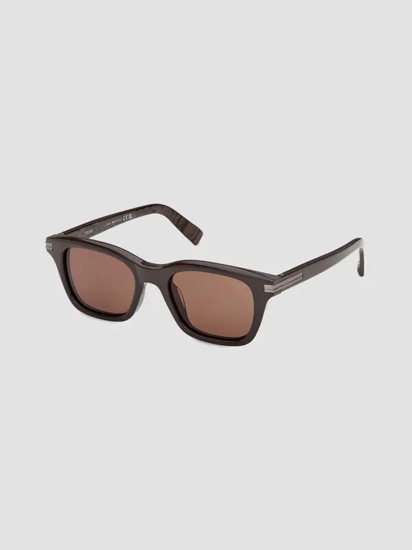 Zegna 54mm Square Sunglasses - Brown