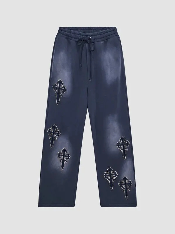 Ksubi Kaliba Cotton Wide-leg Track Pants - Navy