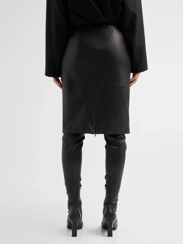 Derek Lam 10 Crosby Ian Paper Leather Pencil Skirt