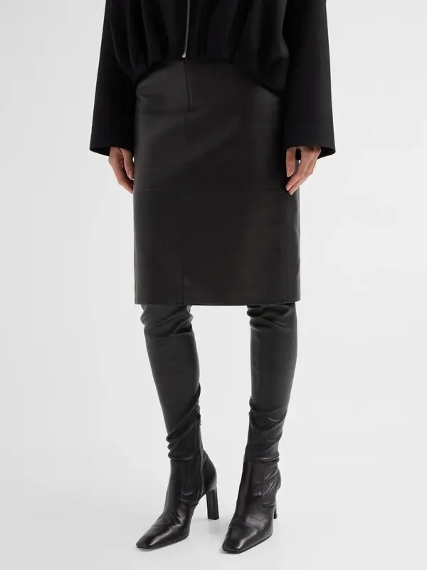 Derek Lam 10 Crosby Ian Paper Leather Pencil Skirt