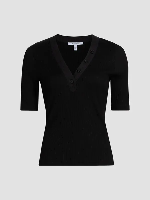 Derek Lam 10 Crosby Adrian V-neck Ribbed T-shirt