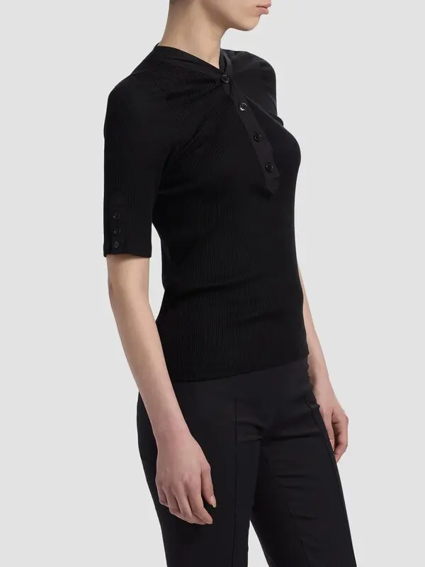 Derek Lam 10 Crosby Adrian V-neck Ribbed T-shirt