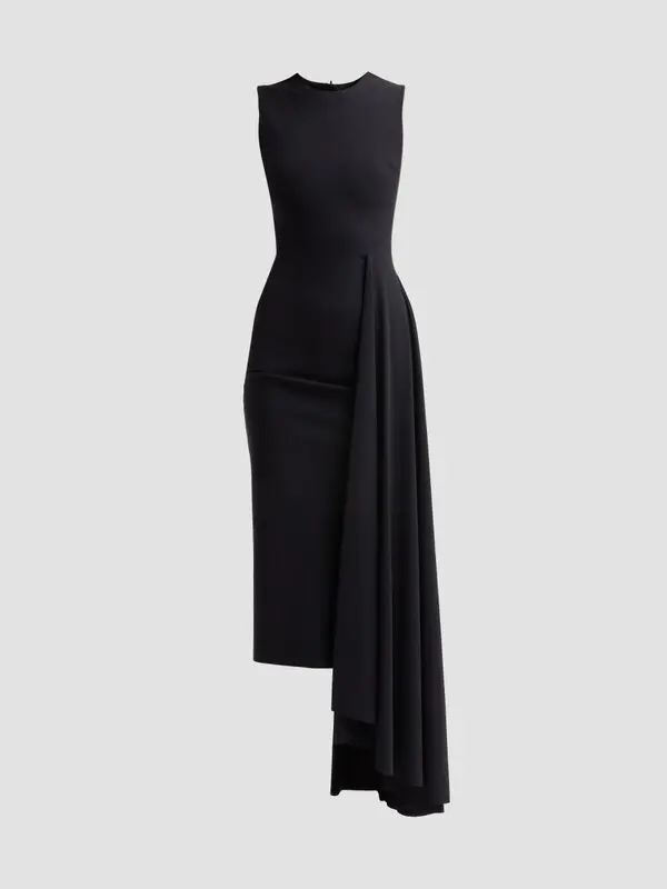 Chiara Boni La Petite Robe Elham Asymmetric Sash Midi Dress