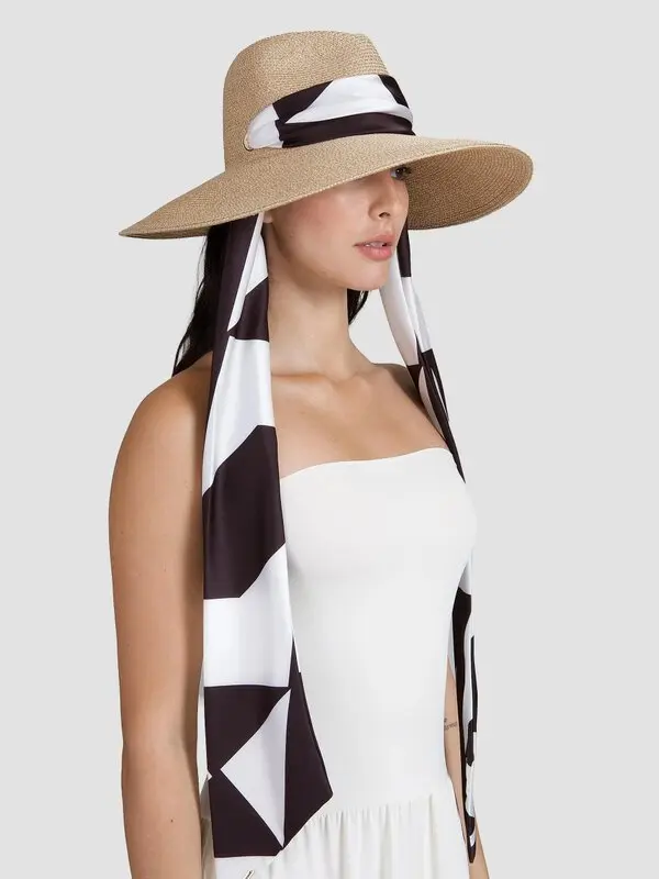 Eugenia Kim Cassidy Scarf-detail Packable Wide-brim Fedora
