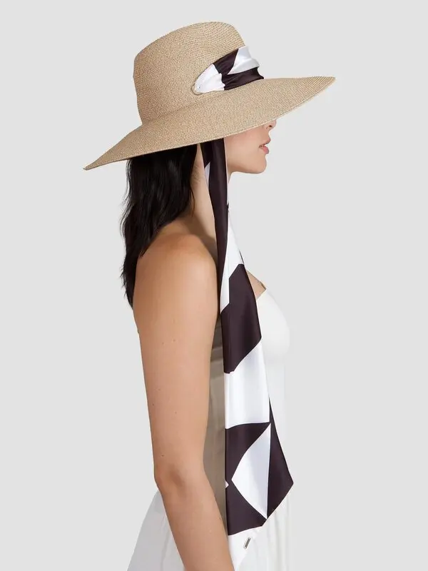 Eugenia Kim Cassidy Scarf-detail Packable Wide-brim Fedora