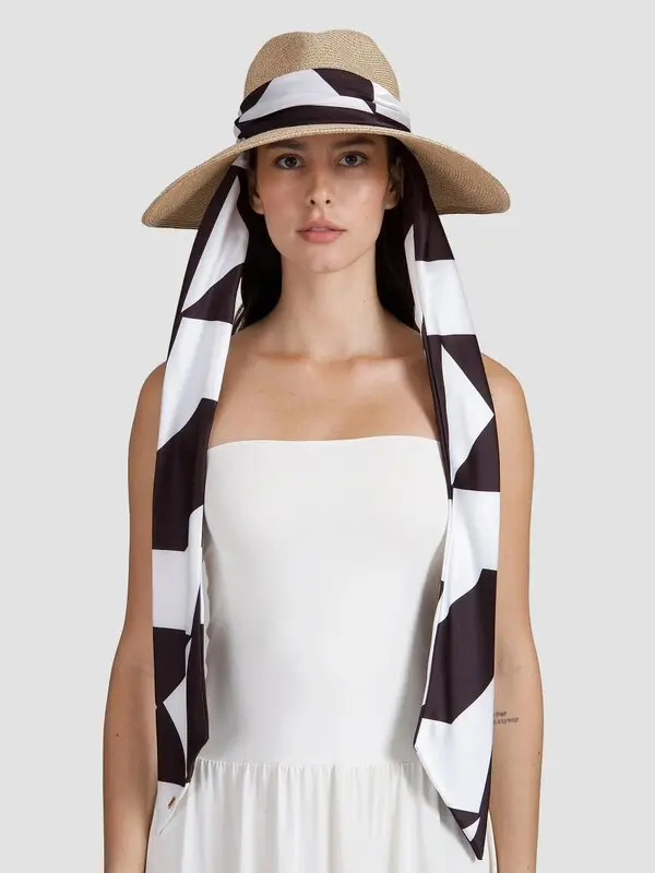 Eugenia Kim Cassidy Scarf-detail Packable Wide-brim Fedora