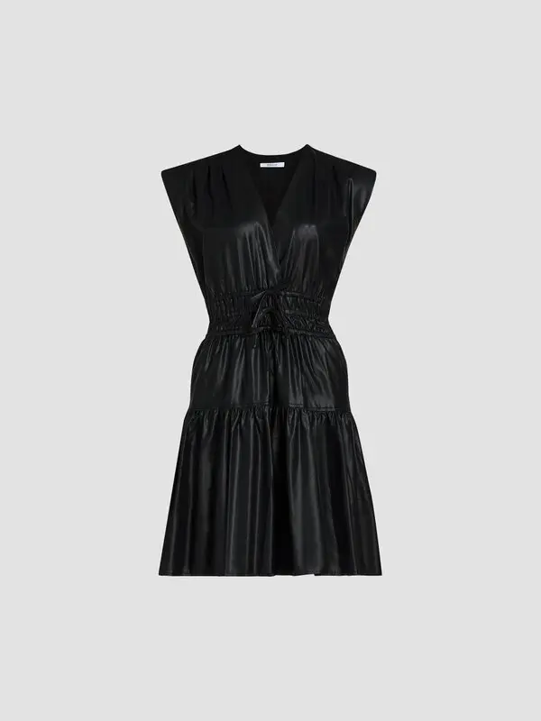 Derek Lam 10 Crosby Tora Faux-leather Tie-waist Minidress - Black