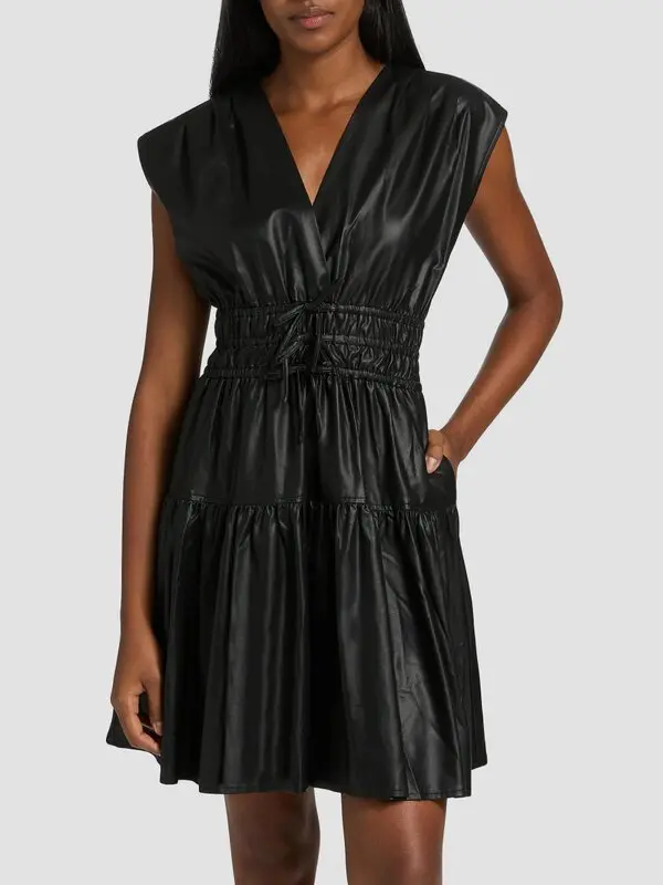 Derek Lam 10 Crosby Tora Faux-leather Tie-waist Minidress