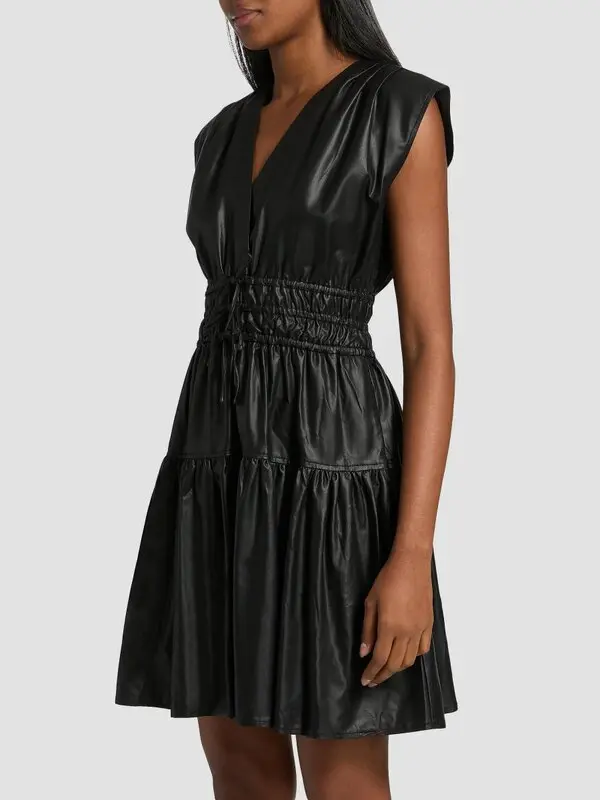 Derek Lam 10 Crosby Tora Faux-leather Tie-waist Minidress