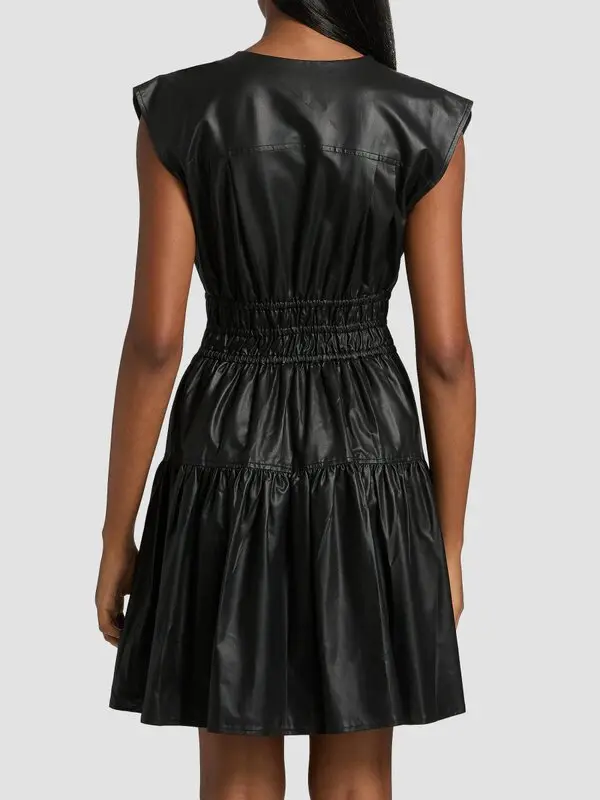 Derek Lam 10 Crosby Tora Faux-leather Tie-waist Minidress
