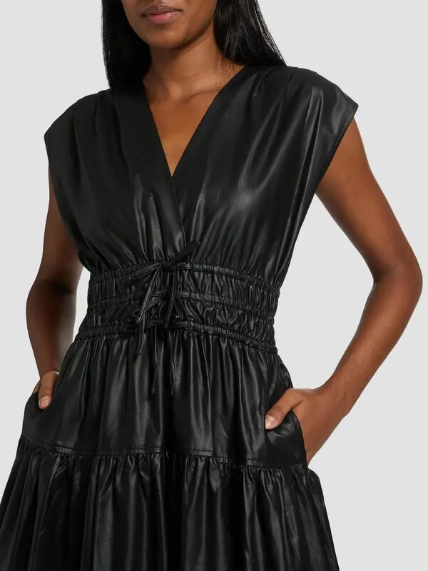Derek Lam 10 Crosby Tora Faux-leather Tie-waist Minidress