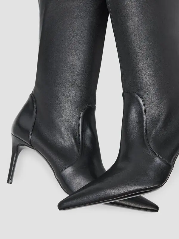 STUART WEITZMAN 75mm Leather Power Boots - Black