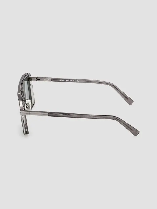 Zegna 57mm Geometric Sunglasses