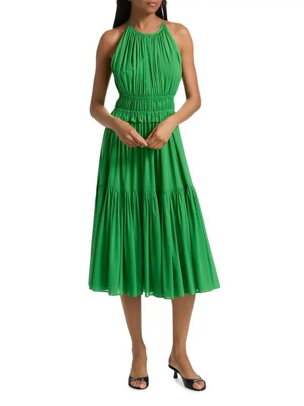 Derek Lam 10 Crosby Sloane Shirred Cotton Midi-dress
