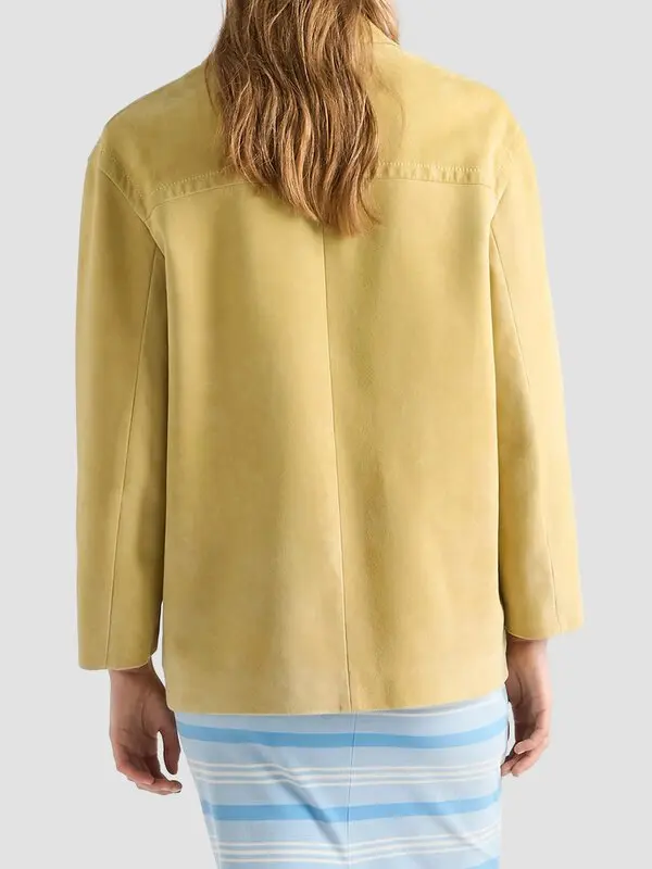 Prada Suede Caban Jacket - Yellow