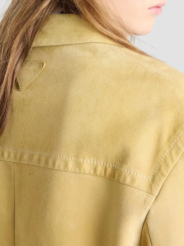 Prada Suede Caban Jacket - Yellow