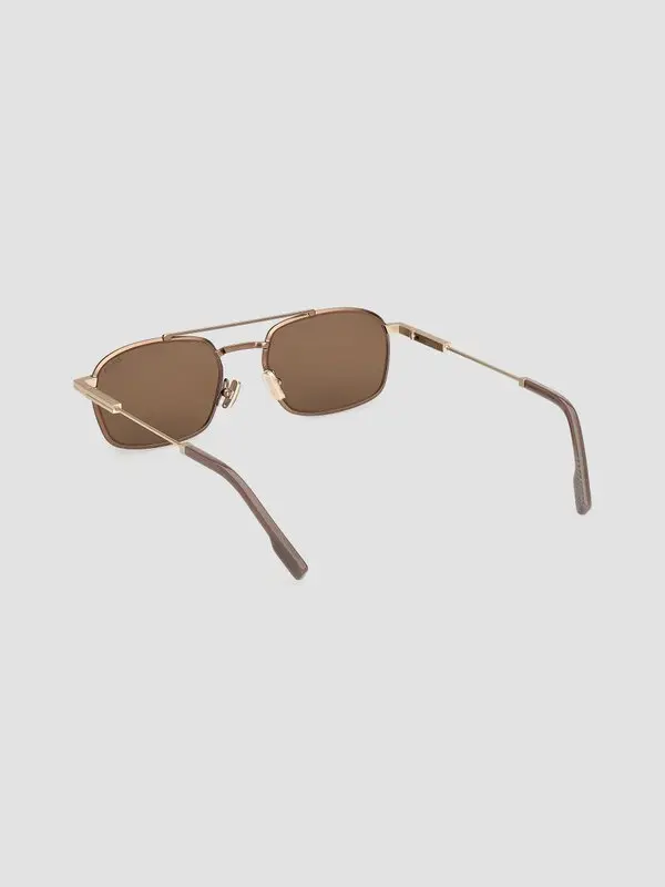 Zegna 54mm Aviator Sunglasses - Brown
