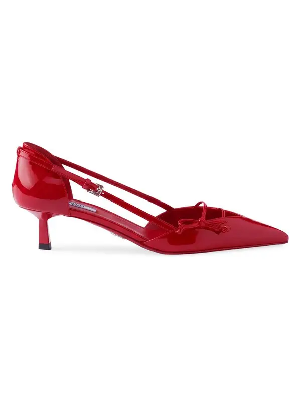 Prada Open Side Patent Leather Pumps - Red