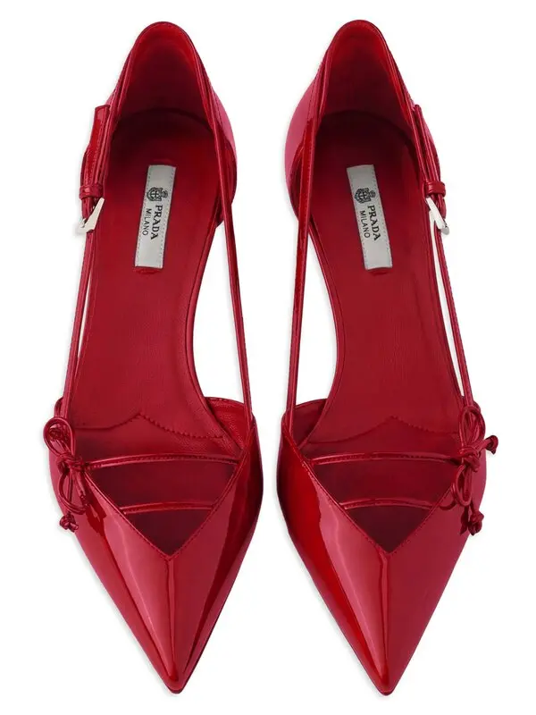 Prada Open Side Patent Leather Pumps - Red