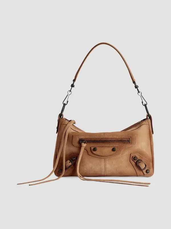 Balenciaga Le City Moto Shoulder Bag - Camel