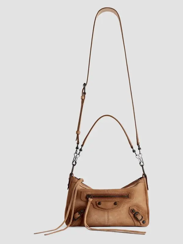 Balenciaga Le City Moto Shoulder Bag - Camel