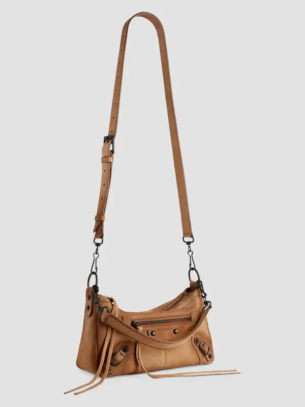 Balenciaga Le City Moto Shoulder Bag - Camel