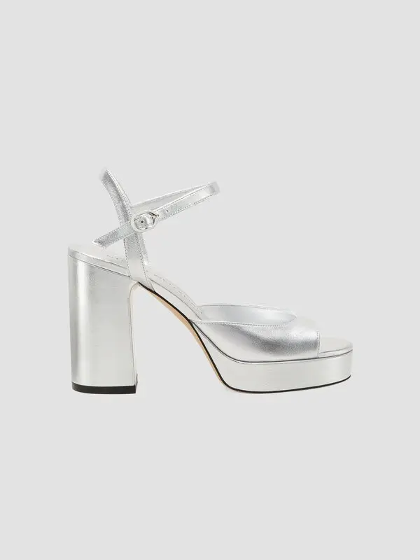 STUART WEITZMAN Dayna Ii 100mm Metallic Leather Platform Sandals