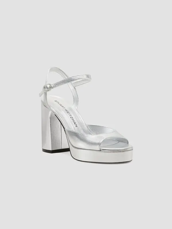 STUART WEITZMAN Dayna Ii 100mm Metallic Leather Platform Sandals