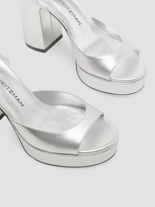 STUART WEITZMAN Dayna Ii 100mm Metallic Leather Platform Sandals